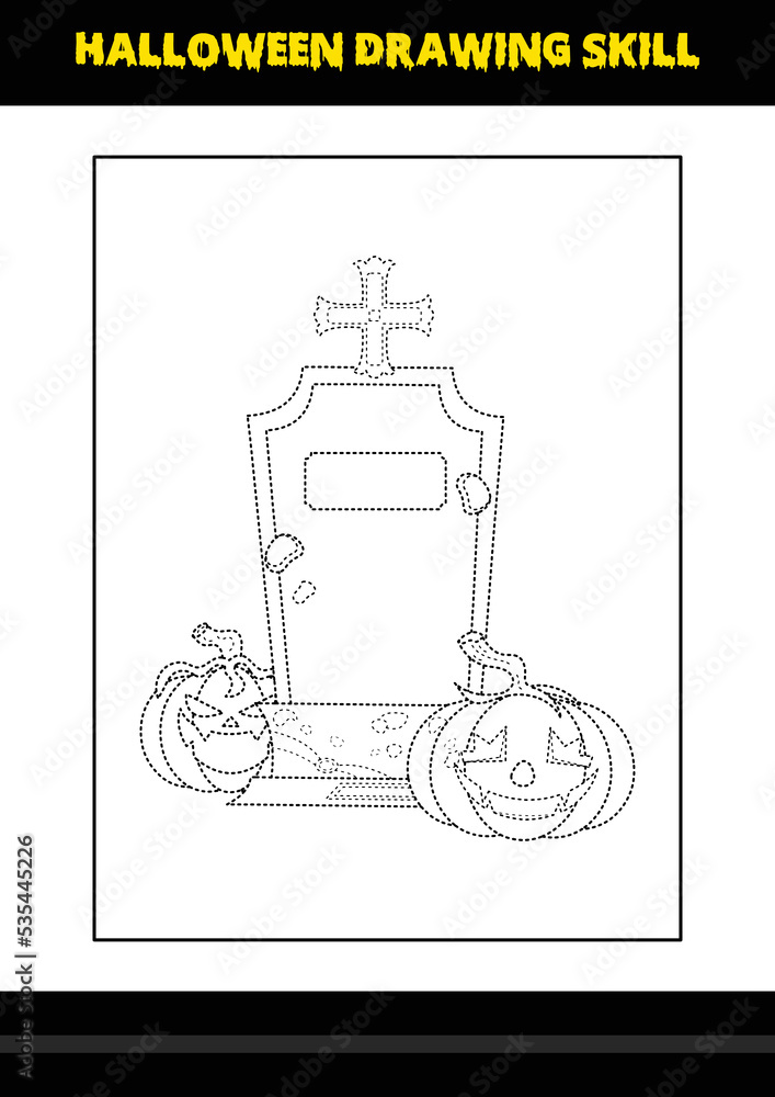 Halloween drawing skill for kids. Halloween drawing skill coloring page ...