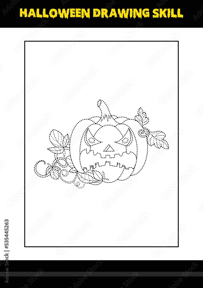 Halloween drawing skill for kids. Halloween drawing skill coloring page ...