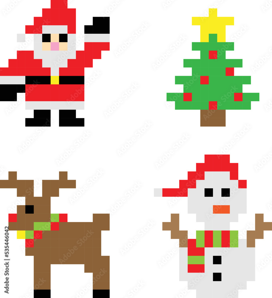 Christmas pixel art vector Stock Vector | Adobe Stock
