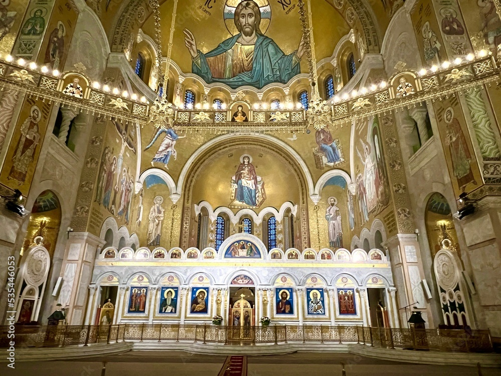 Inside Temple Saint Sava Hram Svetog Save Belgrade Stock Photo | Adobe ...