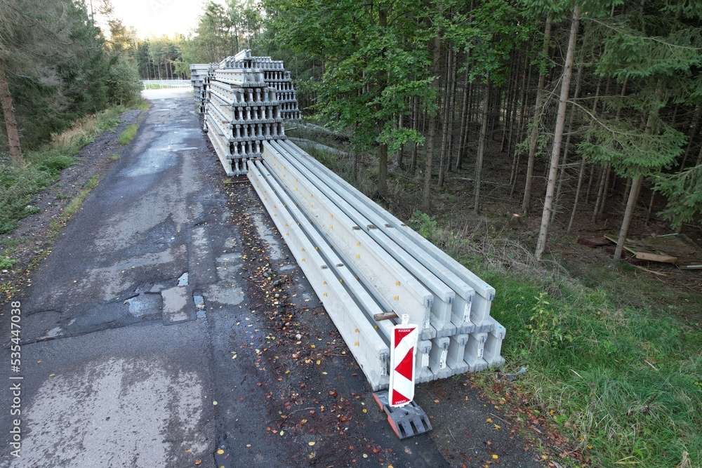 piles of Roadside barriers are used to protect traffic from roadside ...