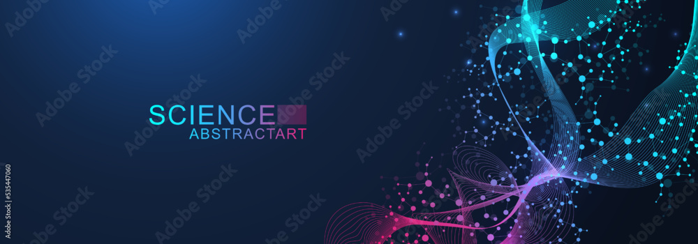 Modern abstract molecules structure for science or medical background ...