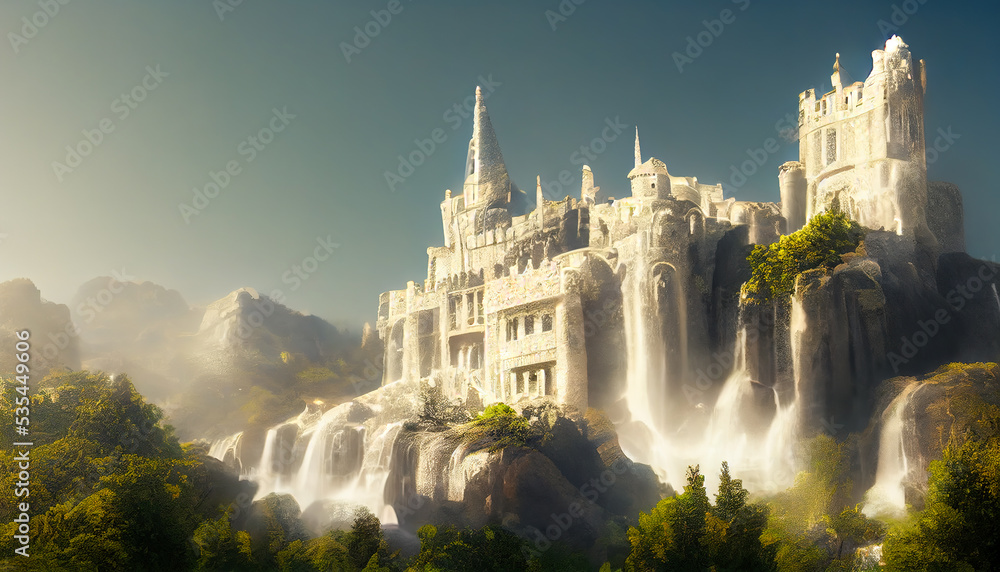Magic unusual fairytale palaces. Stock-Illustration | Adobe Stock