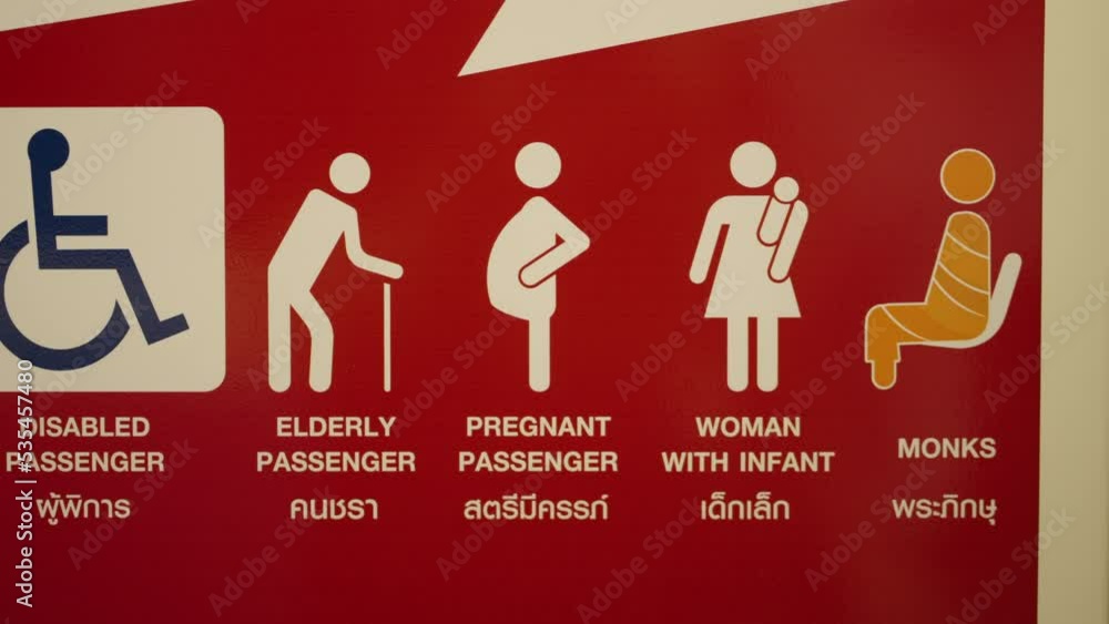 Priority Seats For Disabled, Elderly, Pregnant, Woman With Infant, And ...