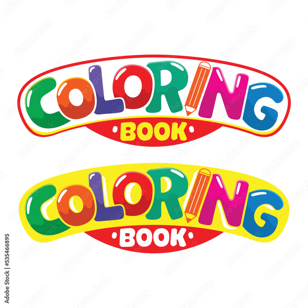 Coloring Book Logo Template for Children Book Stock Vector | Adobe Stock