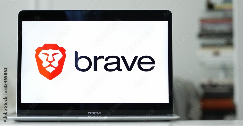 Brave browser logo on computer Stock Photo | Adobe Stock