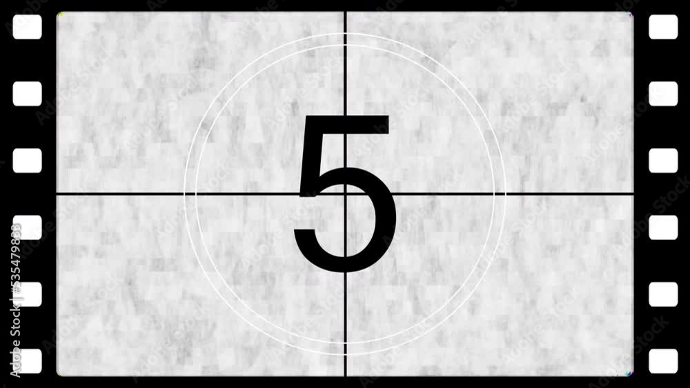 Countdown Video Overlay Template From 10 To 1 Second Animation On Film Background Stock Video