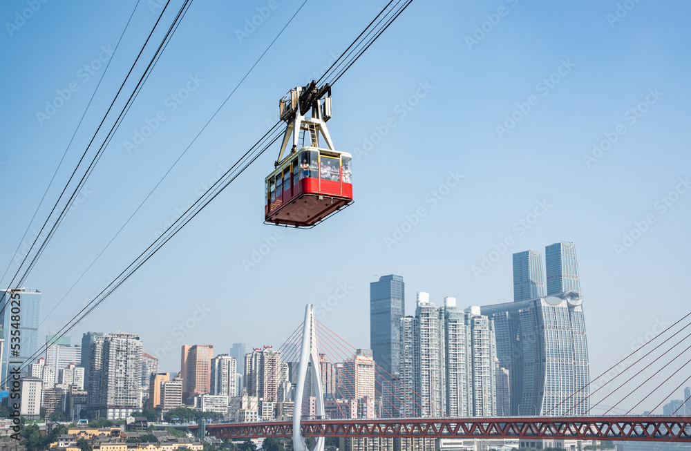 China Chongqing Yangtze River Cableway Cable Car Stock Photo | Adobe Stock