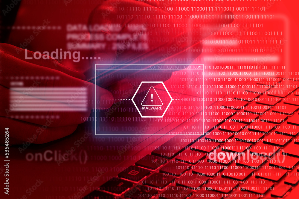 Malware attack alert , virus in computer , risk management and security ...