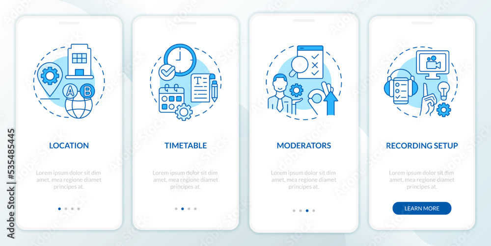Usability Testing Logistical Parts Blue Onboarding Mobile App Screen Walkthrough 4 Steps
