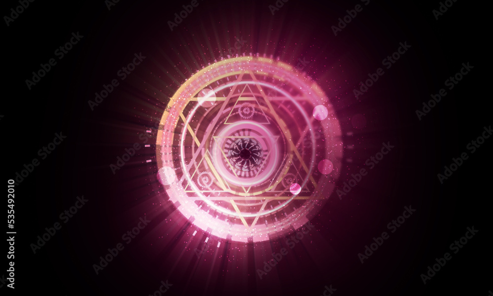 Magic circle light effect. Summoning magic. Light circle effect. Light ...