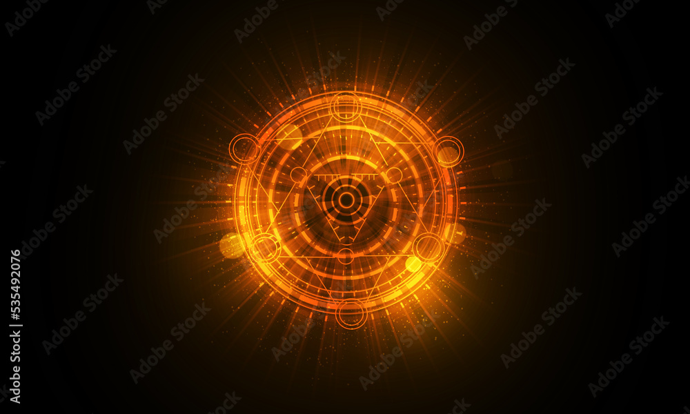 Magic circle light effect. Summoning magic. Light circle effect. Light ...
