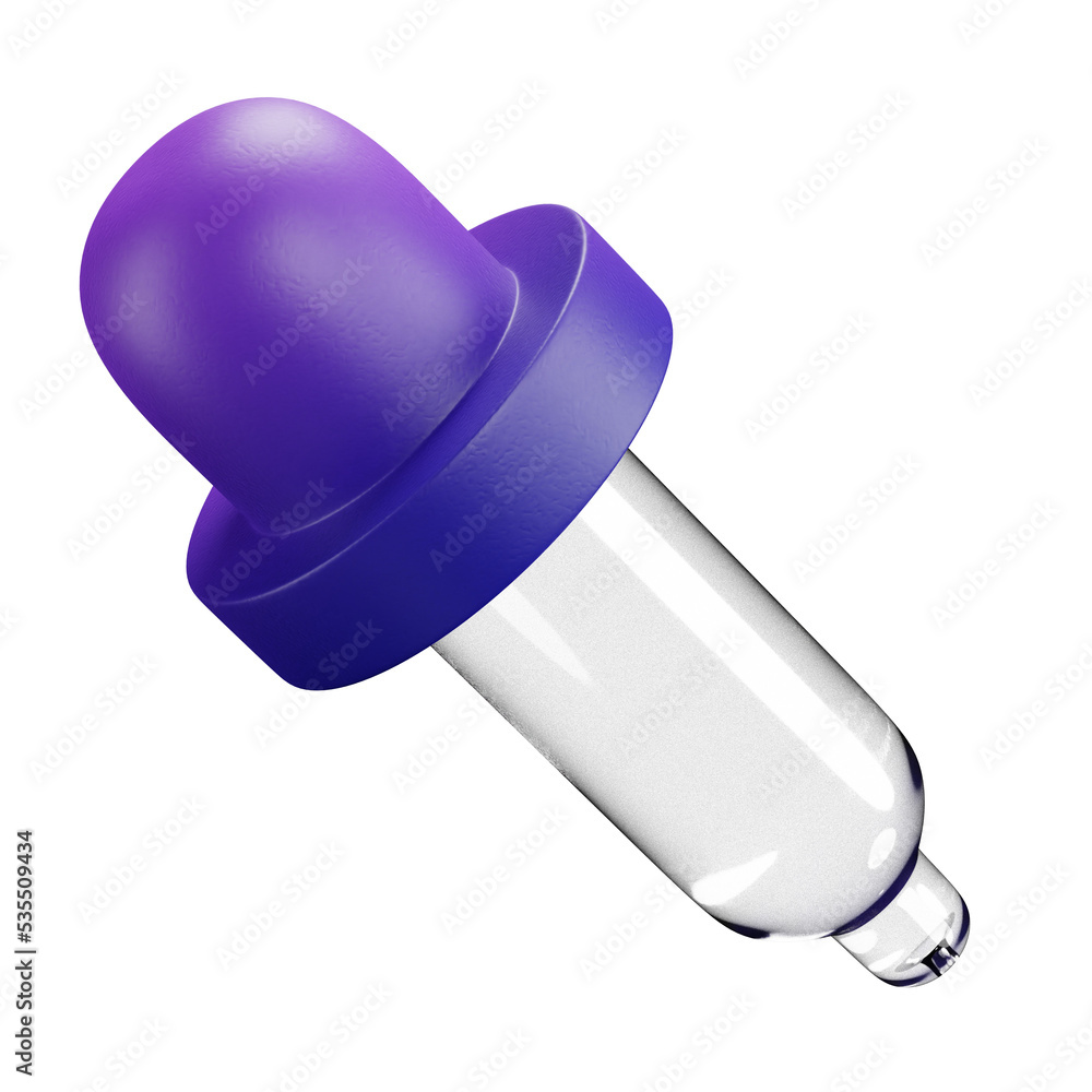 3D cartoon user interface illustration of a eye dropper or color picker ...