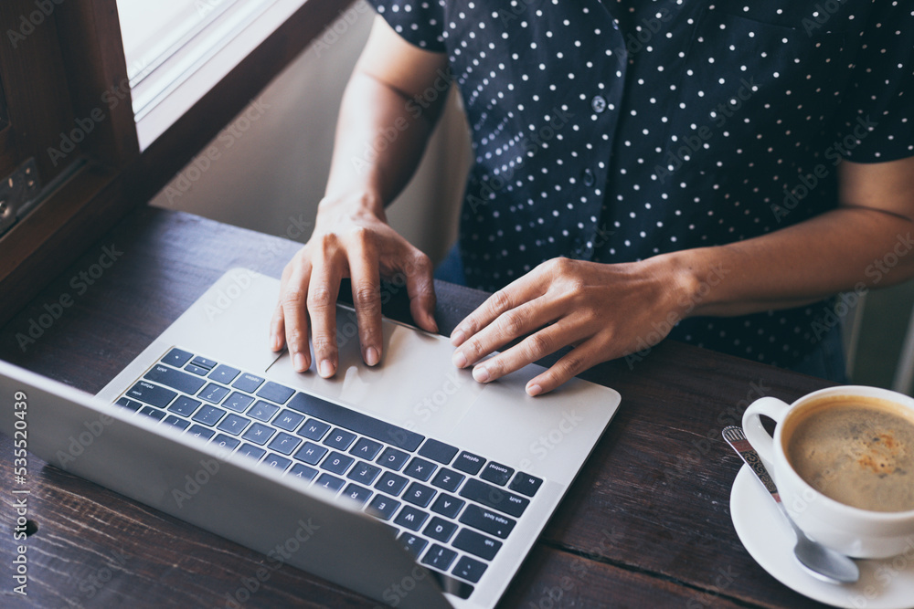 Poster work using computer hand typing laptop keyboard contact us ...