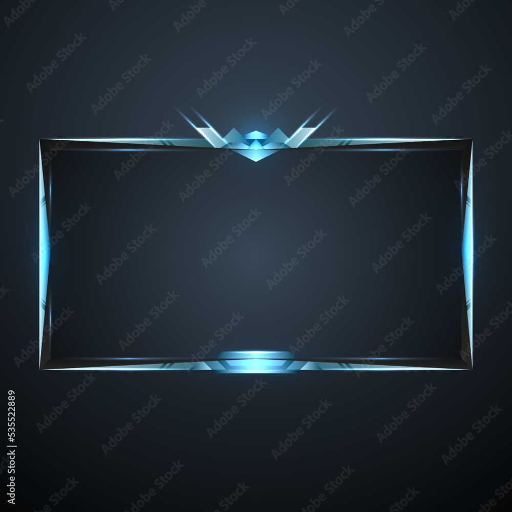 Fantasy glowing neon game overlay border frame for live video streaming ...