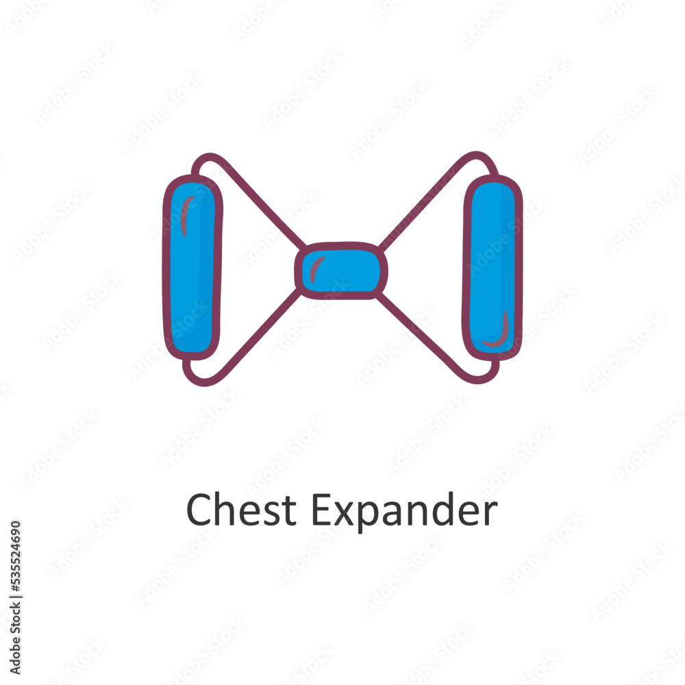 Chest Expander Vector Filled outline Icon Design illustration. Workout ...