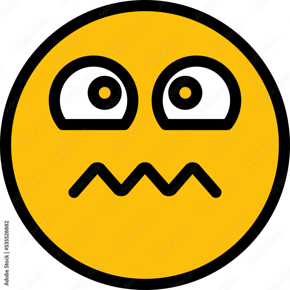 nervous and annoyed face emoji illustration Stock Illustration | Adobe ...