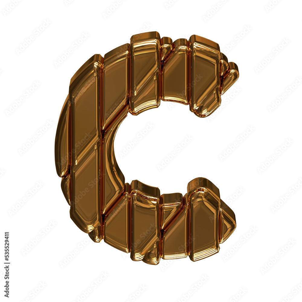 Gold letters in a frame. capital letter c Stock Illustration | Adobe Stock