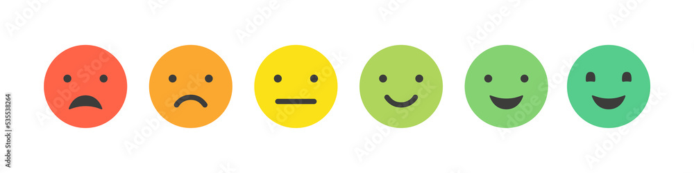 Face feedback. Satisfaction level vector icon. Happy sad good bad ...