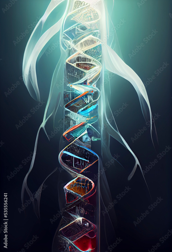 DNA Double Helix Chromosomes - Beautiful Medical Illustration Of Human ...