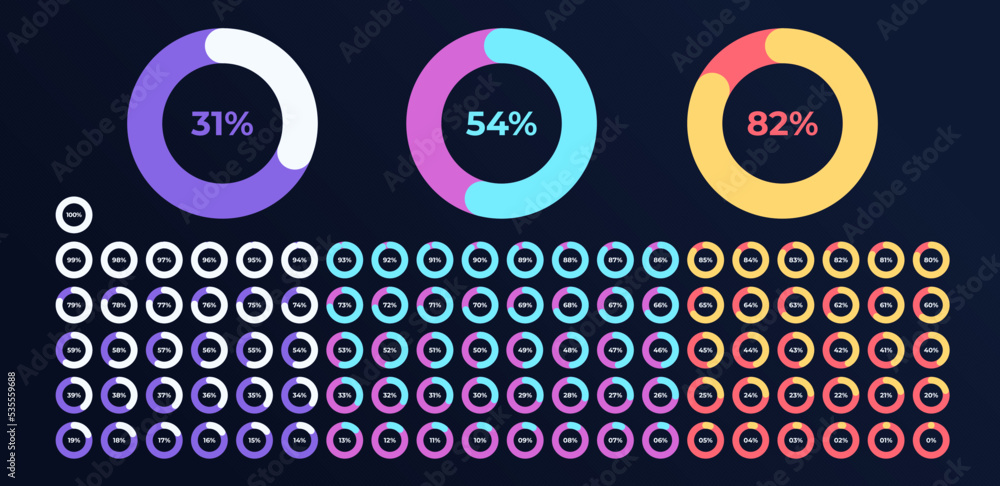 Loading indicator. Progress bar. Neon color, black background ...