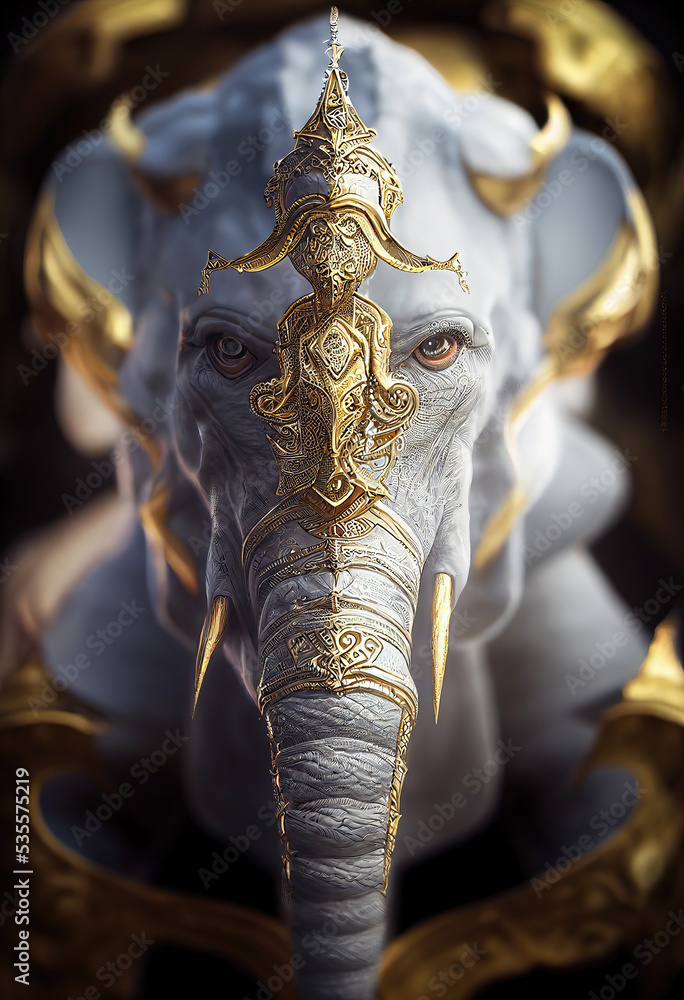AI generated image of Hindu Lord Ganesha wearing battle armor and ...