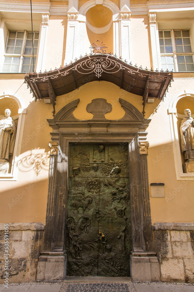 The Slovene Door In The Cathedral Of Ljubljana Also Known As St