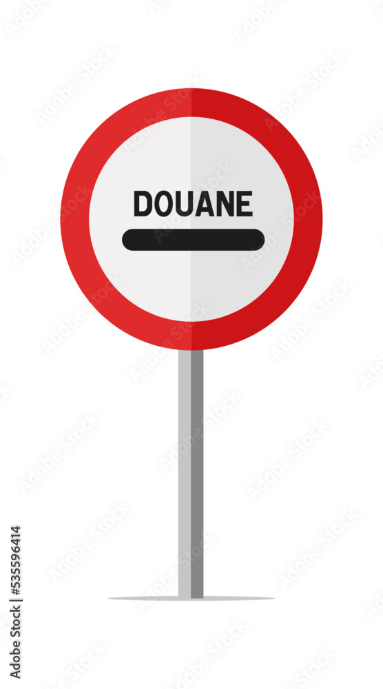 Panneau signalisation circulation controle police douane Stock Vector ...