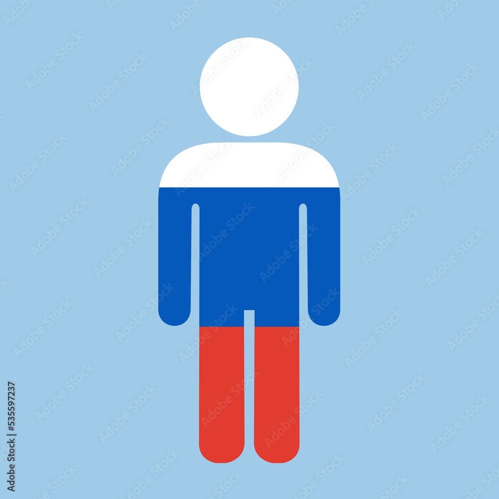 Symbol of man and colors of Russia - Person of Russian nationality ...
