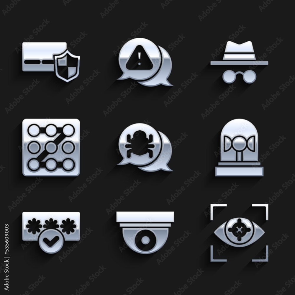 Set System Bug Security Camera Eye Scan Flasher Siren Password Protection Graphic Password