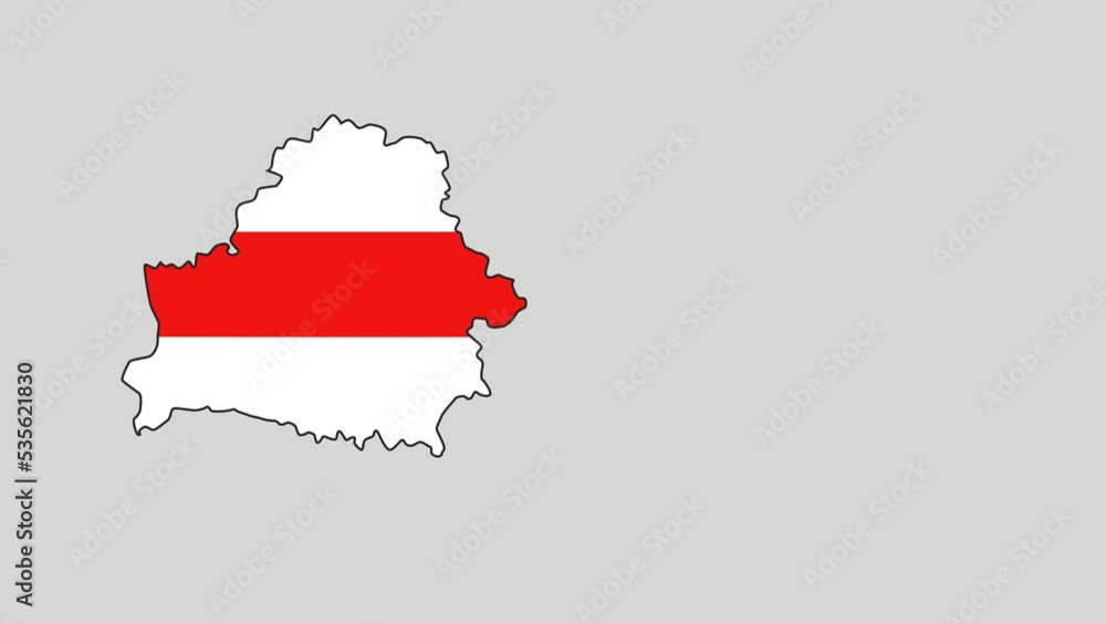 Animation or motion graphic One line drawing Belarus map silhouette ...