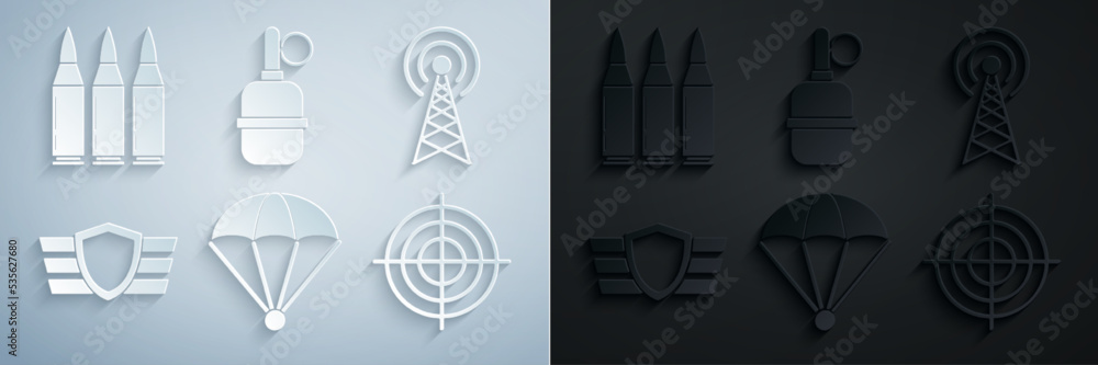 Set Parachute, Radar, Military reward medal, Target sport for shooting ...