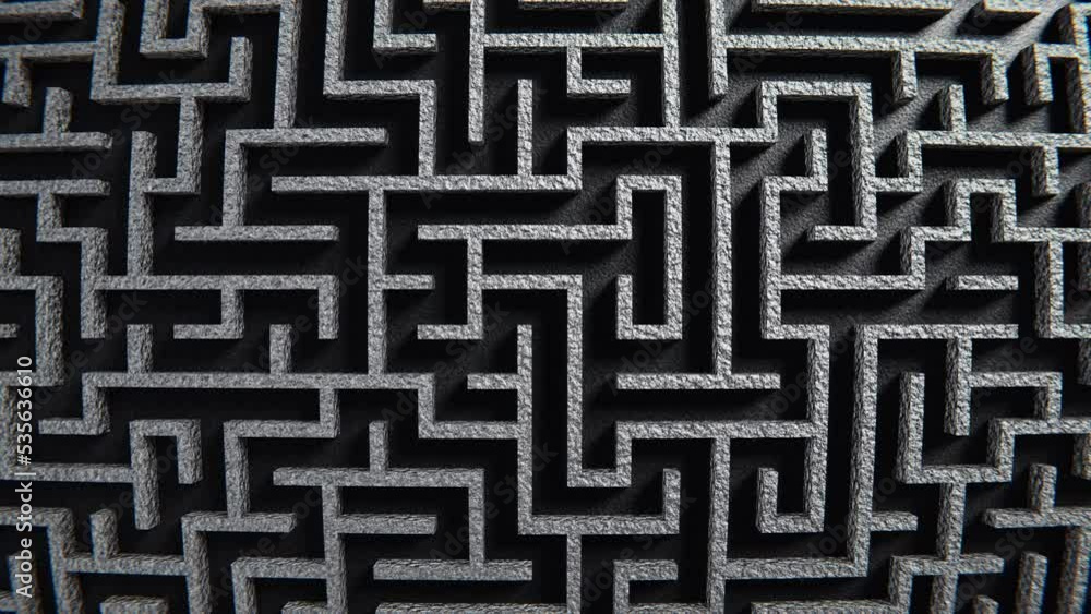 Ultra wide high angle tracking camera realistic looping 3D animation of ...