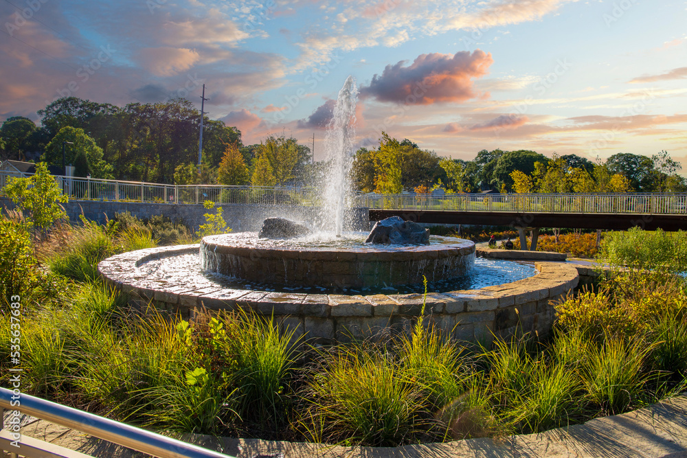 an autumn landscape at Rodney Cook Sr. Park in Historic Vine City with ...