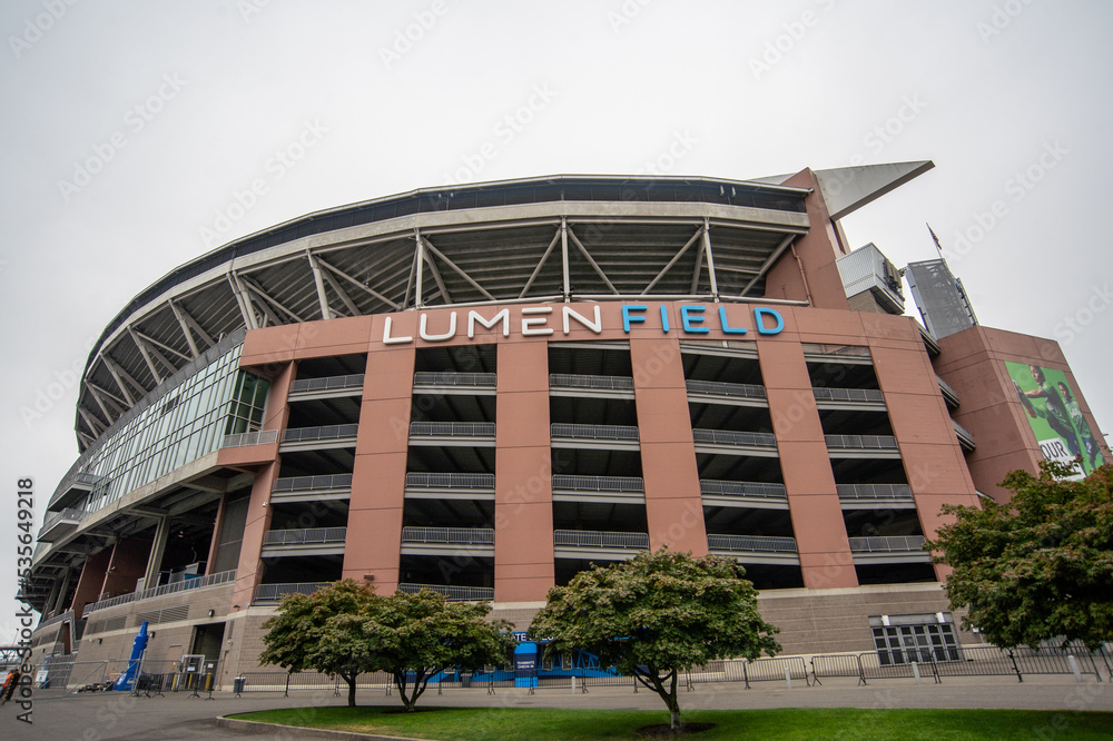 USA, Seattle, October 2022: The Lumen Field stadium in Seattle will ...