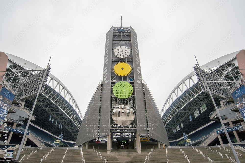 USA, Seattle, October 2022: The Lumen Field stadium in Seattle will ...