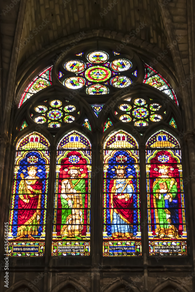 Interior of Basilica of Saint-Denis (Basilique royale de Saint-Denis ...