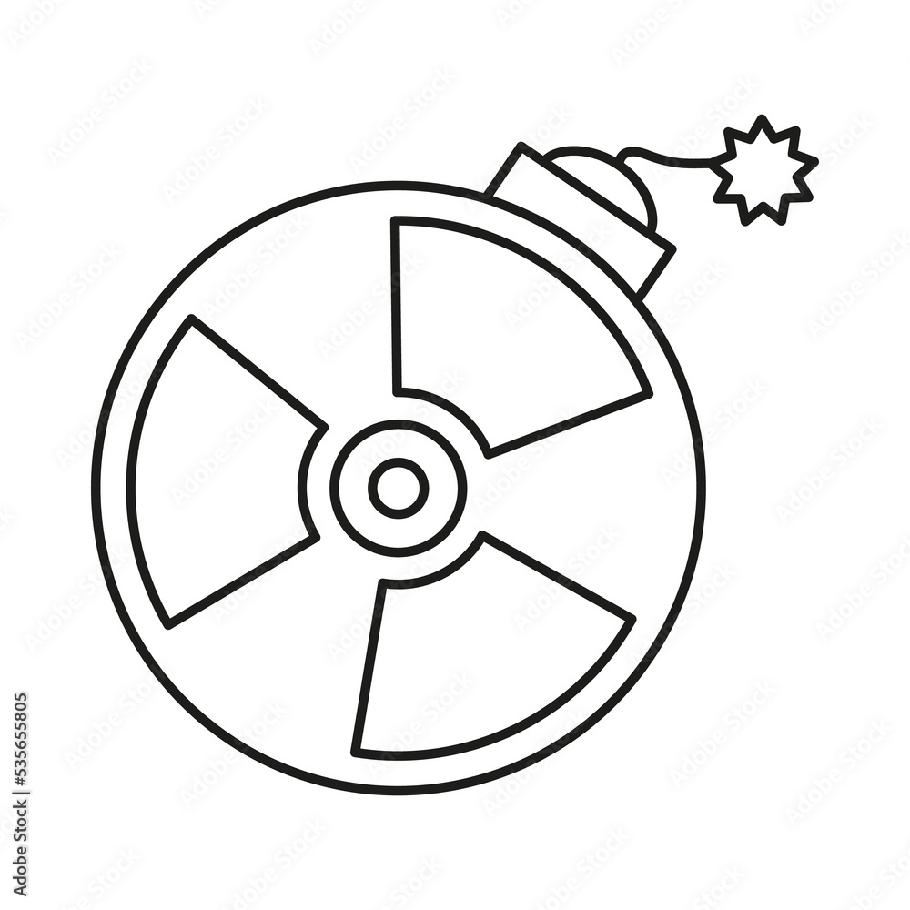Nuclear bomb concept line icon. Simple element illustration. Nuclear ...