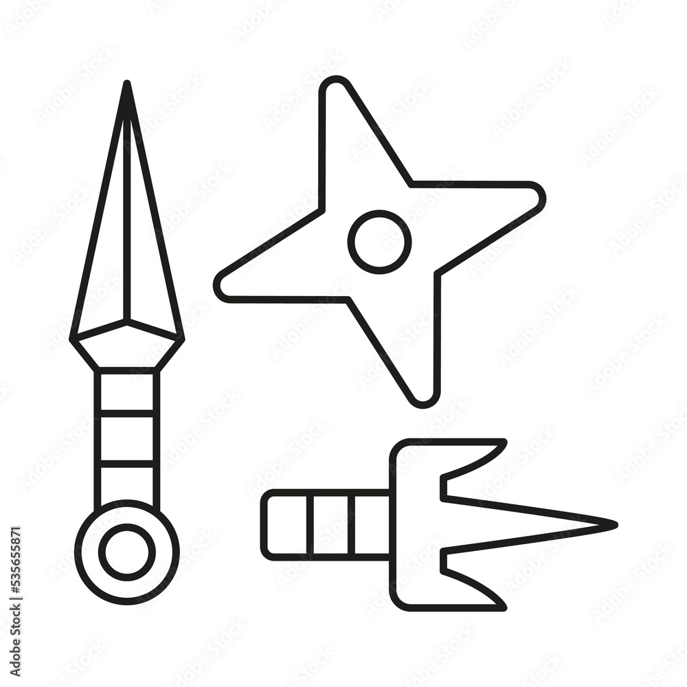 Ninja weapons concept line icon. Simple element illustration. Ninja ...