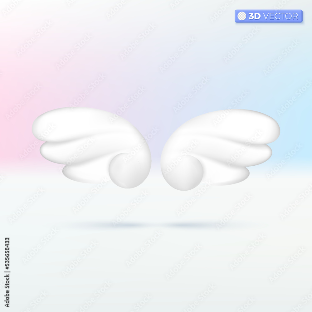 White two angel wings icon symbols. fairy tale, mythical, feather, fly ...