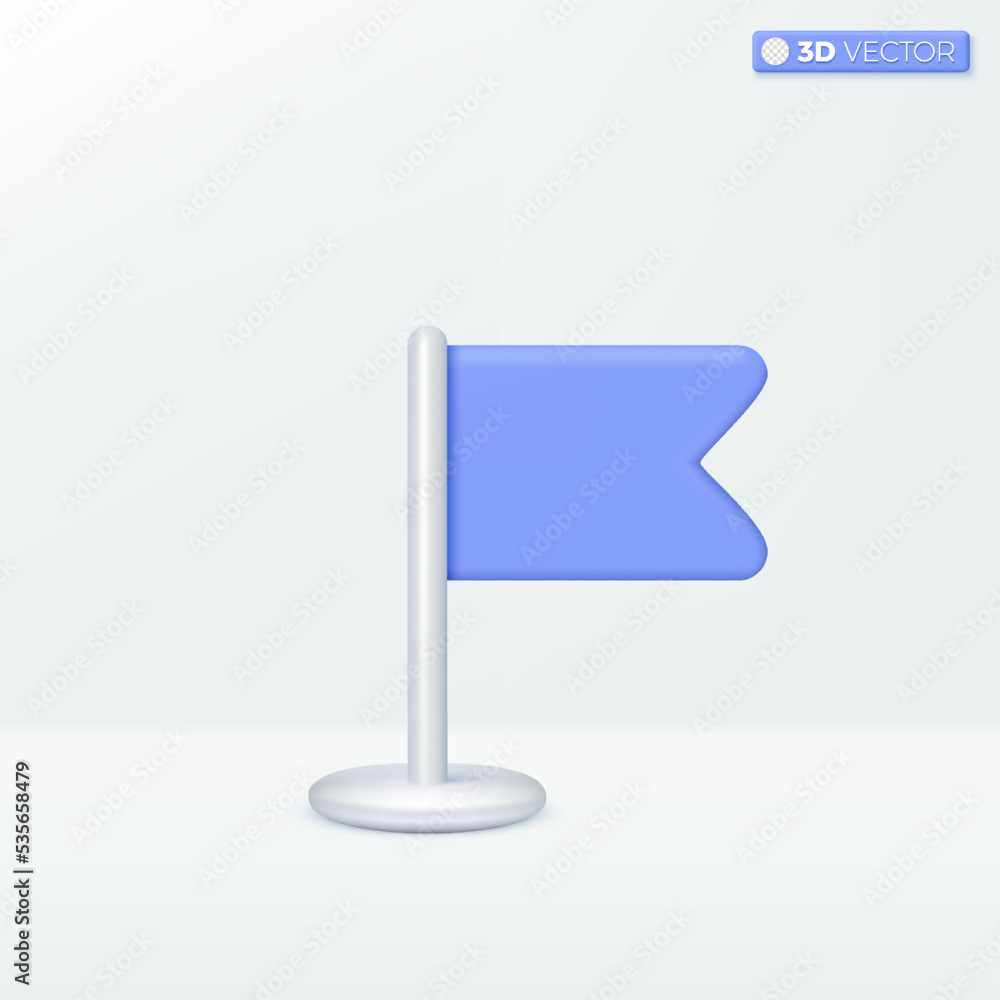 Blue flag icon symbols. goal, map reminder, location fixing ...