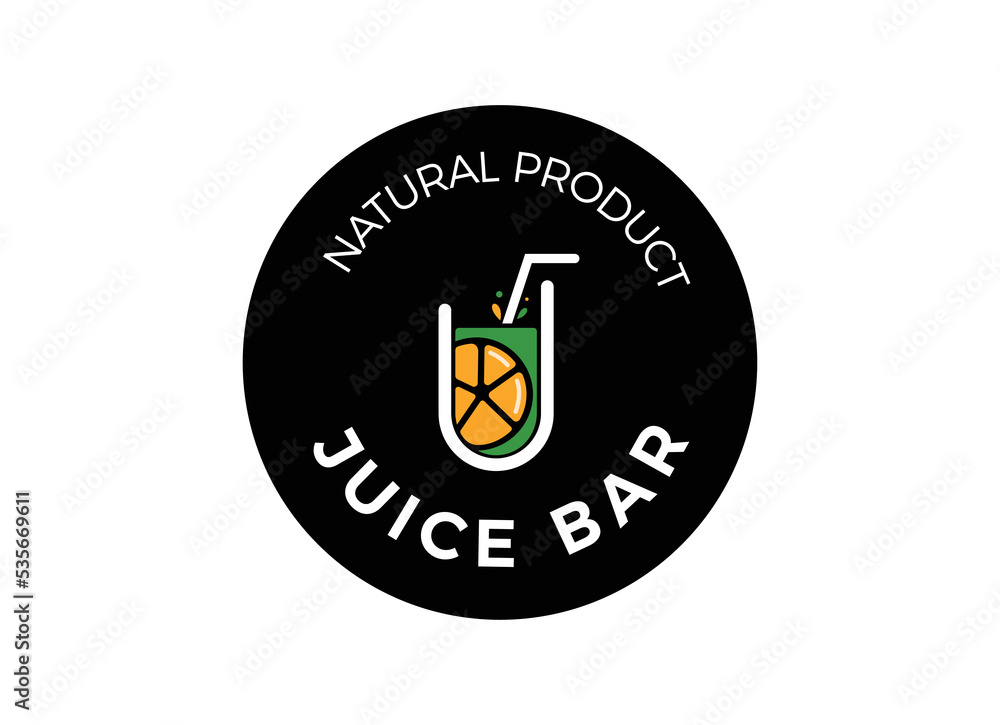 Juice Bar Logo Design template. Fresh juice logo vector. Stock Vector ...