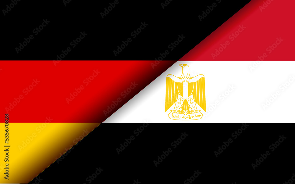 Flags of Germany and Egypt divided diagonally Stock Illustration ...