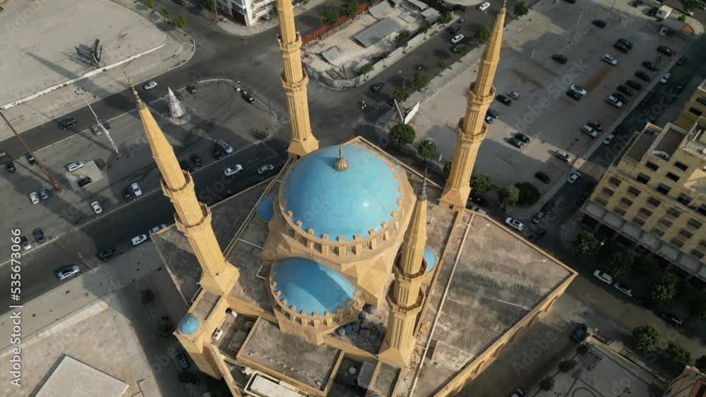 Mohammad Al Amine Mosque, Blue Mosque Beirut Lebanon vídeo do Stock ...