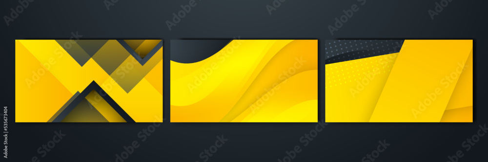 Black and yellow corporate tech vector striped design. Modern black and ...