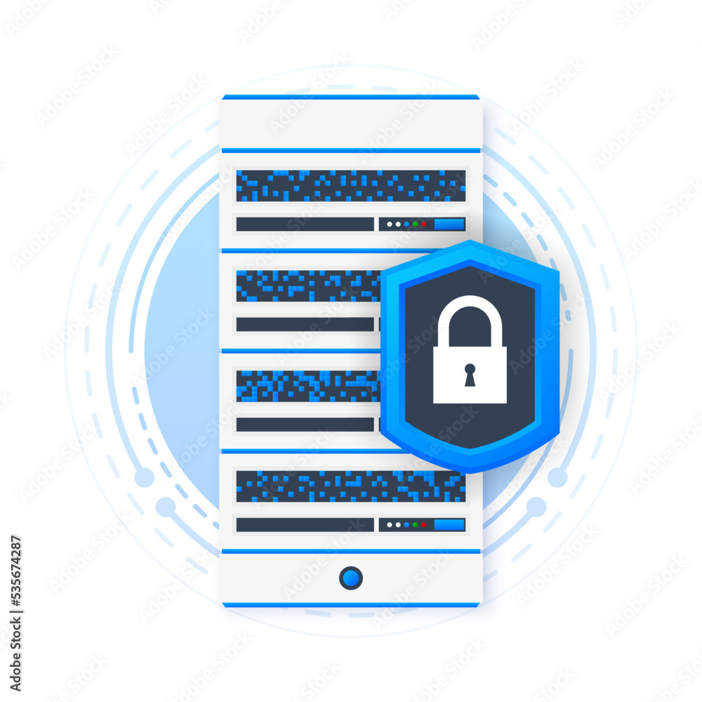 Data Processing Center Protected Database Secure Concept Connecting The Server Farm To The