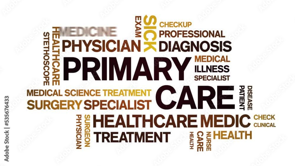 Primary Care animated tag word cloud;text design animation kinetic ...