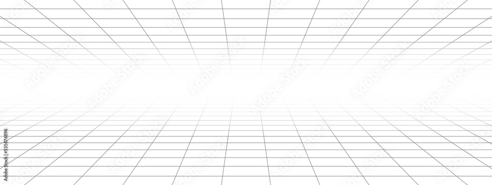 Perspective wireframe grid lines background design vector. Technology ...