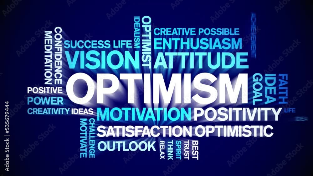 Optimism animated tag word cloud;text design animation kinetic ...