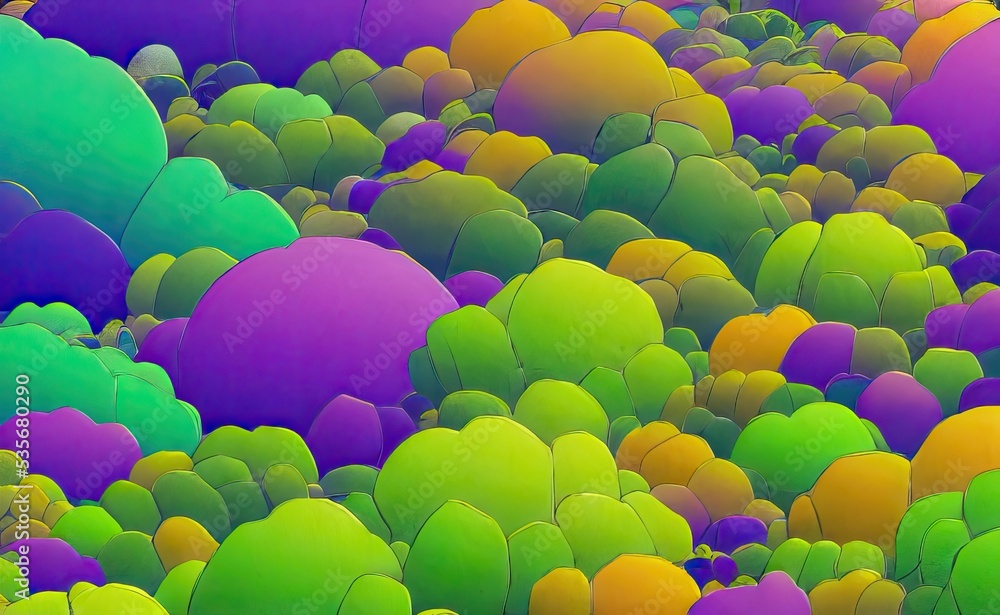 Green abstract background illustration, green, golden, purple, orange ...
